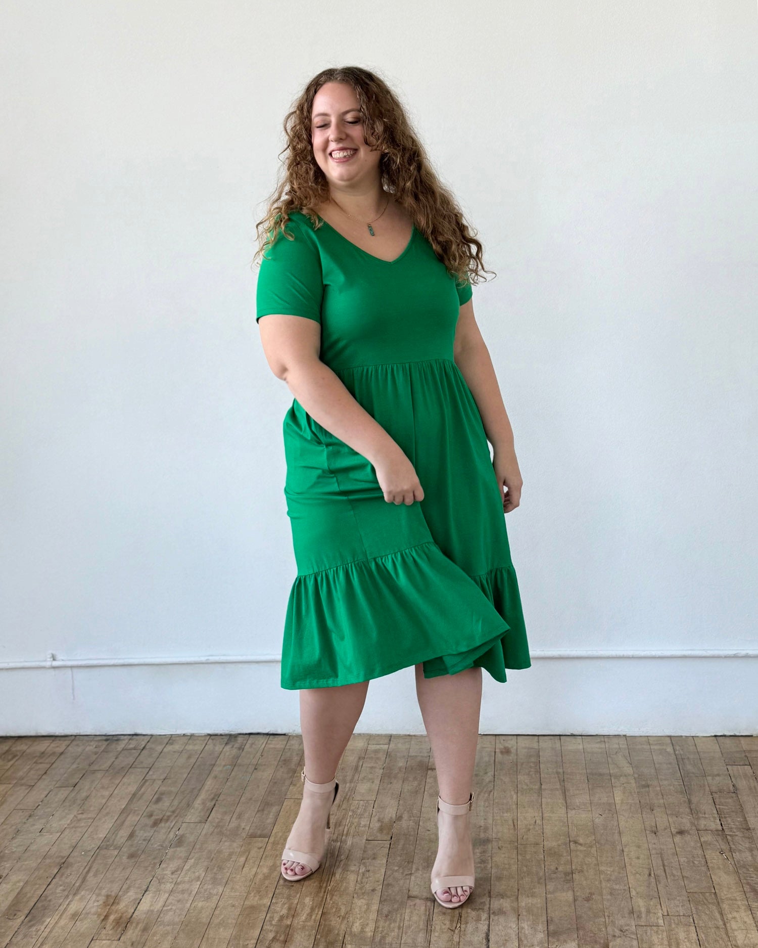 JAYDE tiered dress in Leaf Green – Elegantees