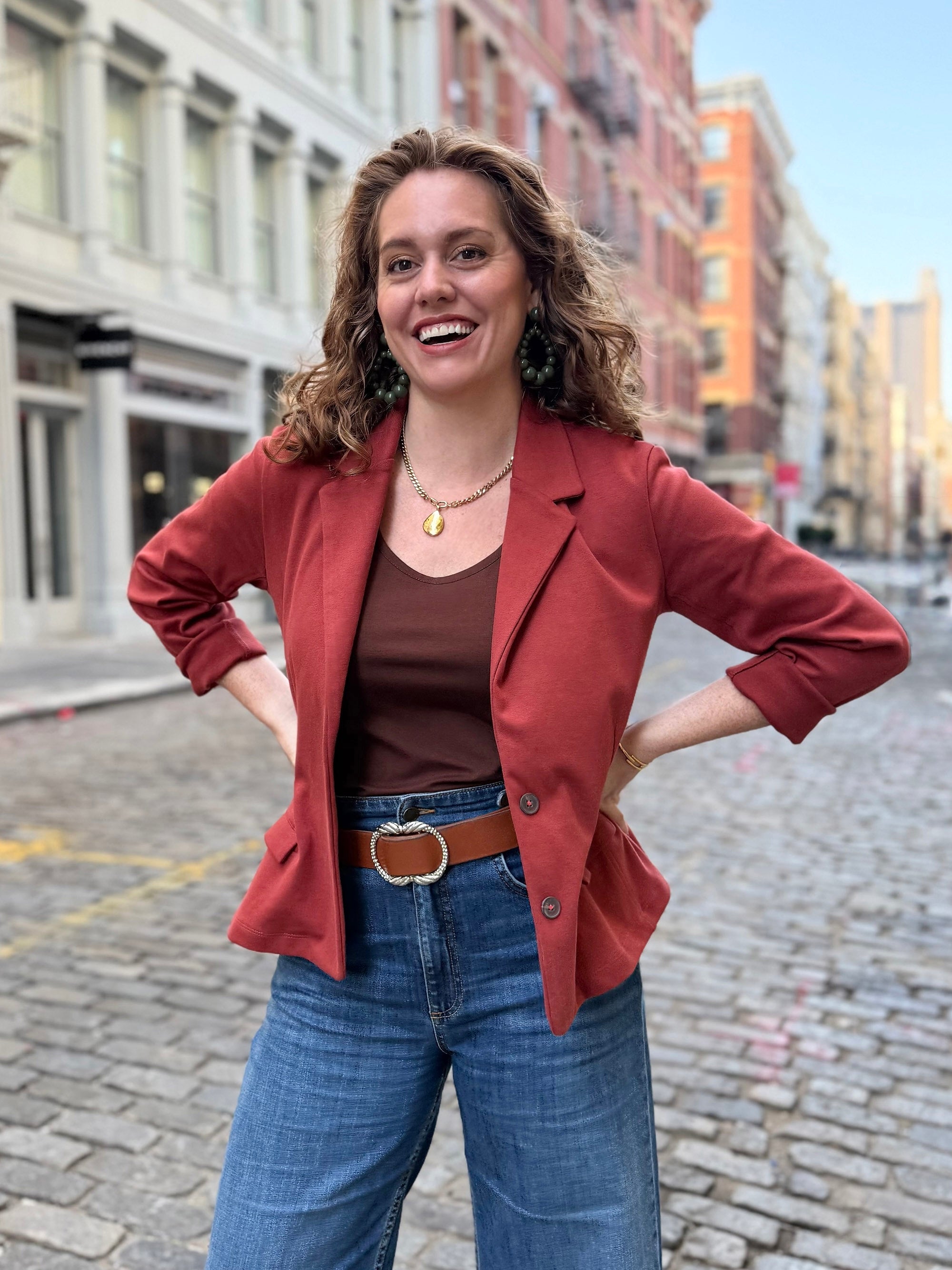 OCTAVIA blazer in Red Amber – Elegantees