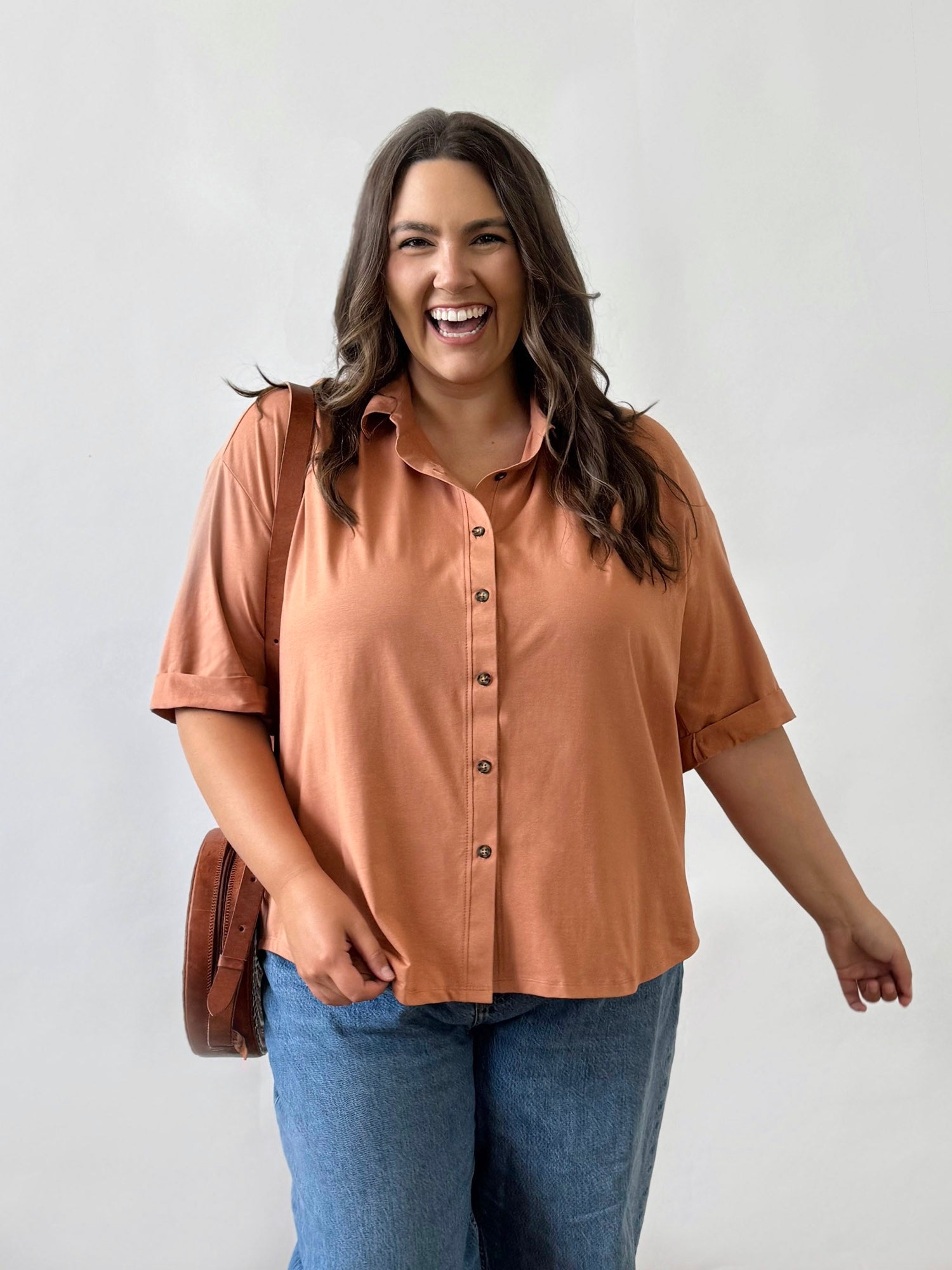MELROSE top in Italian Clay – Elegantees