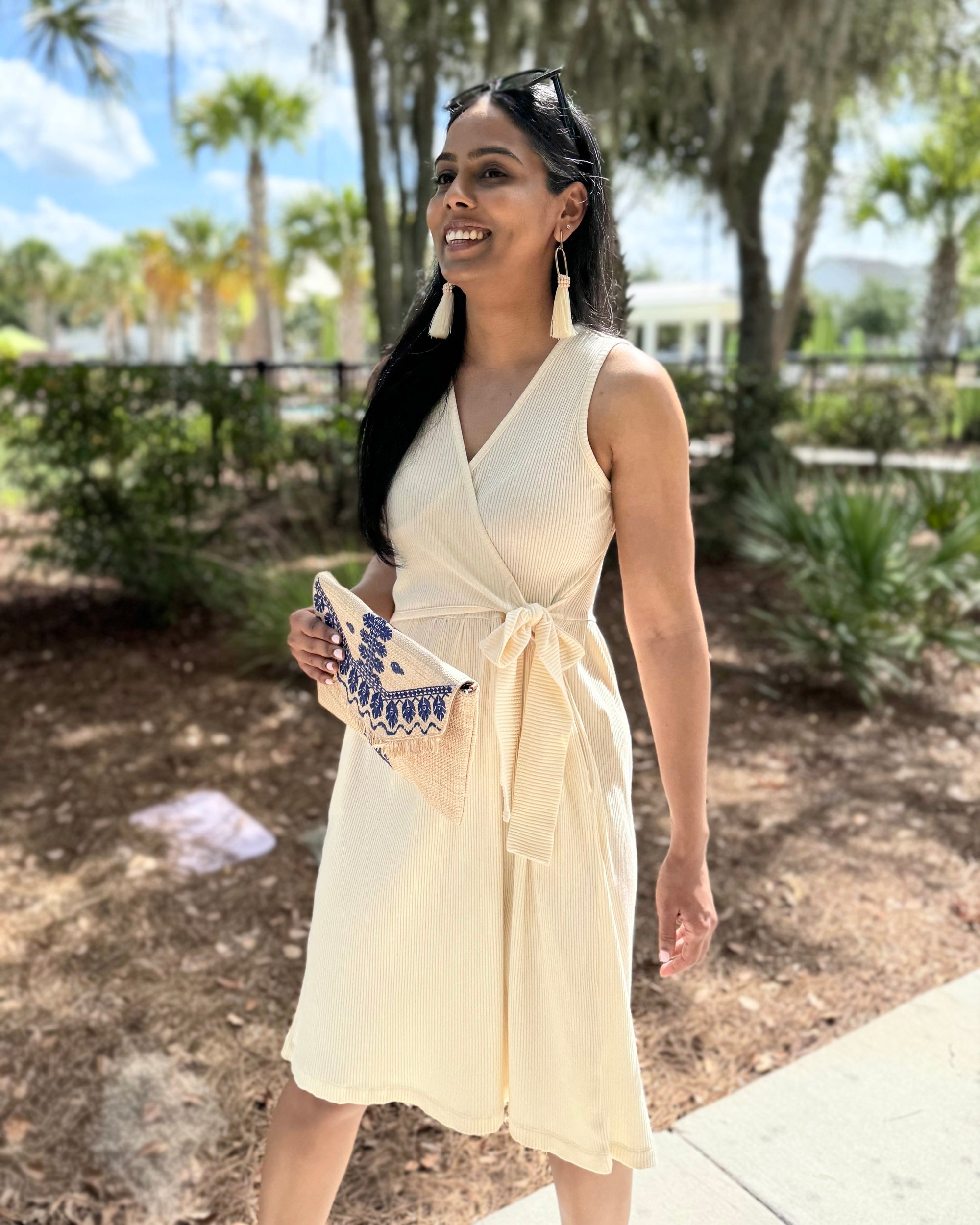 MILAN rib knit dress in Chalk – Elegantees