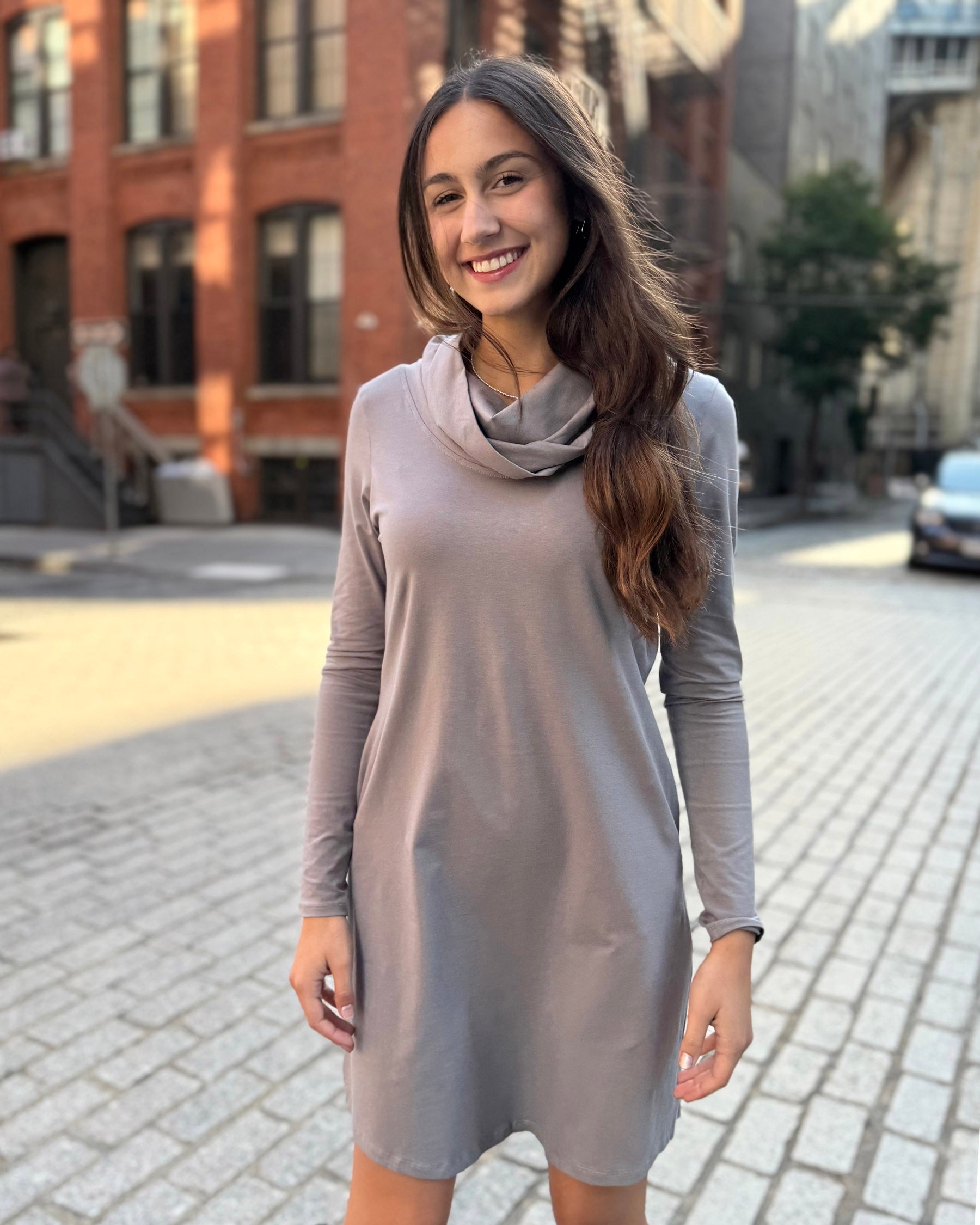 BENNETT dress in Circular Grey – Elegantees