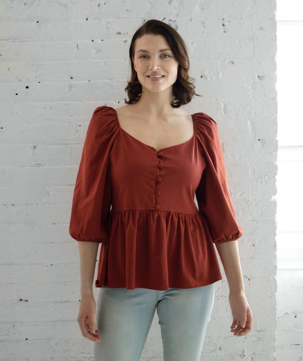 CLARA top in Burnt Henna – Elegantees