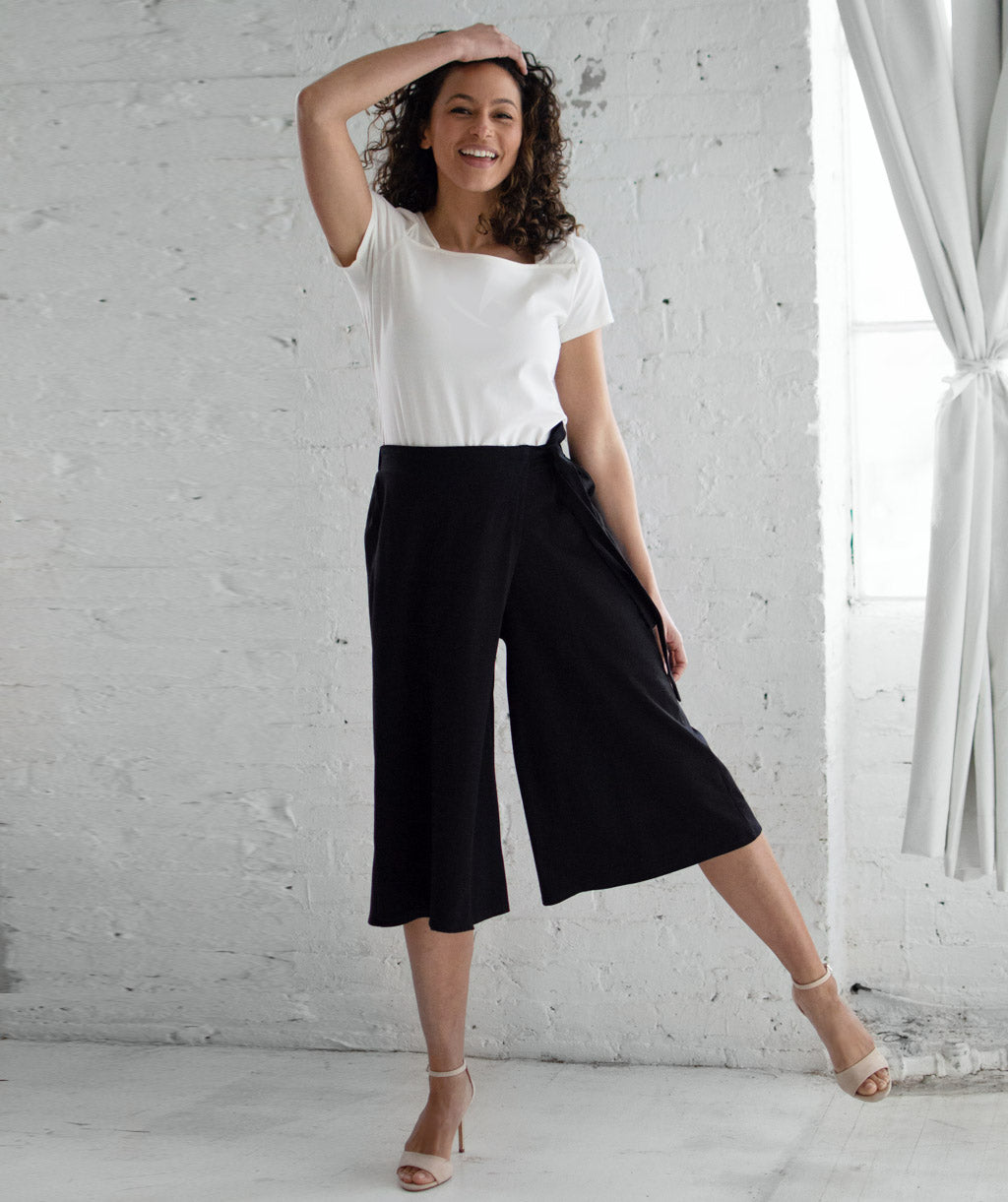 EDITH wrap pants in Black – Elegantees