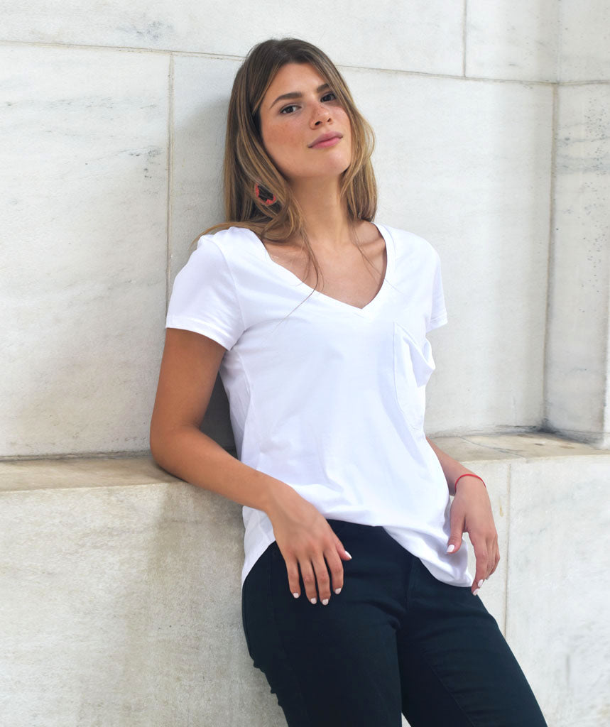 The ROSE tee in White – Elegantees